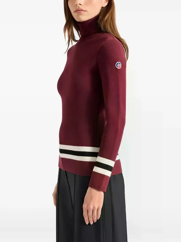 Fusalp Judith Roll-neck Striped Sweater - Red