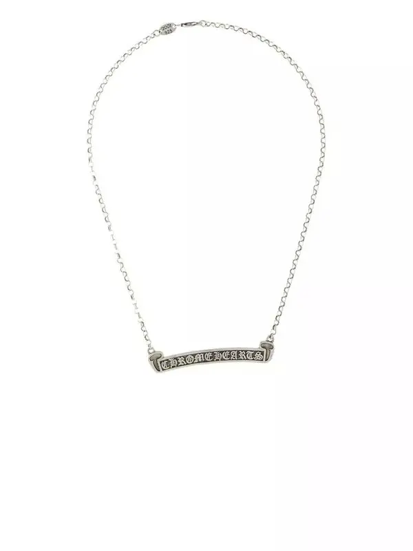 Chrome Hearts Scroll-label Chain Necklace - Silver