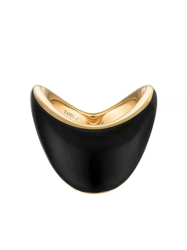 ZAHN-Z 14k Yellow Black Onyx Ring - Gold