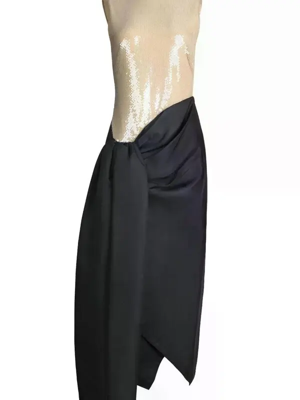 David Koma Sequined Draped Midi Dress