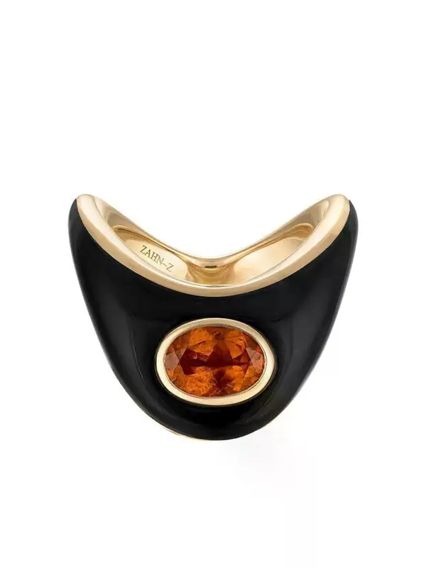 ZAHN-Z 14k Yellow Onyx And Citrine Ring - Gold