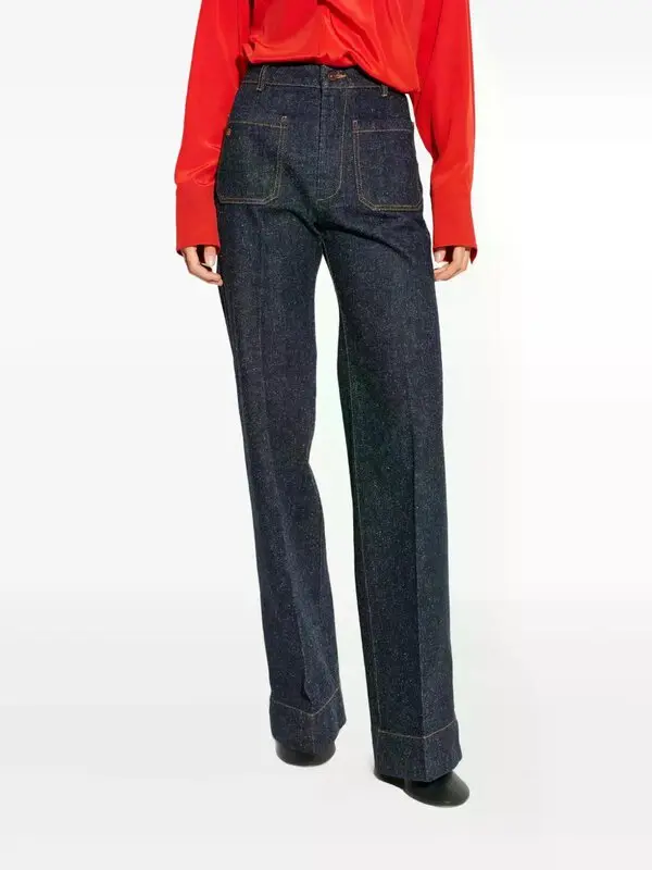 Victoria Beckham Alina Logo-patch Jeans