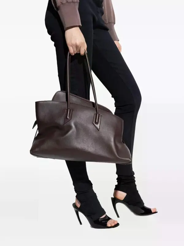 Attico La Passeggiata Medium Leather Tote Bag - Brown