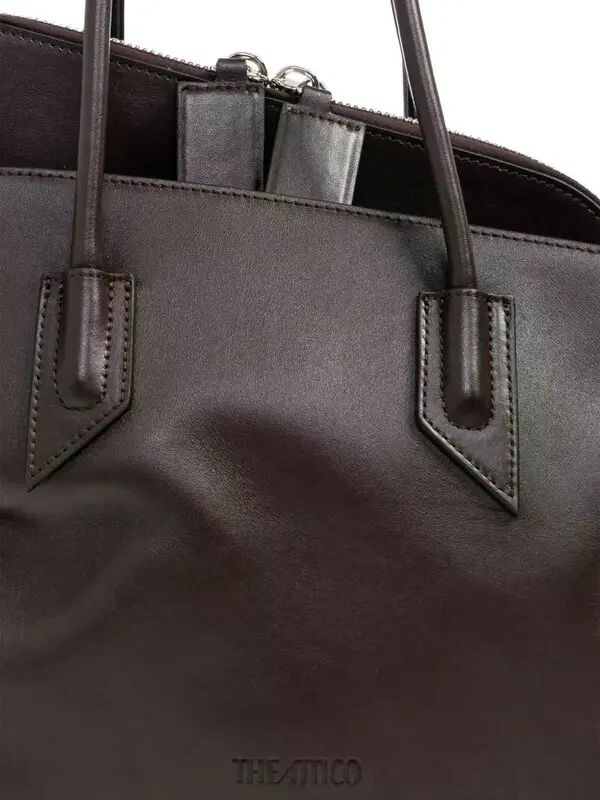 Attico La Passeggiata Medium Leather Tote Bag - Brown