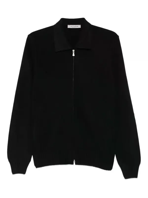 FILERIA Cashmere Collar Cardigan - Black