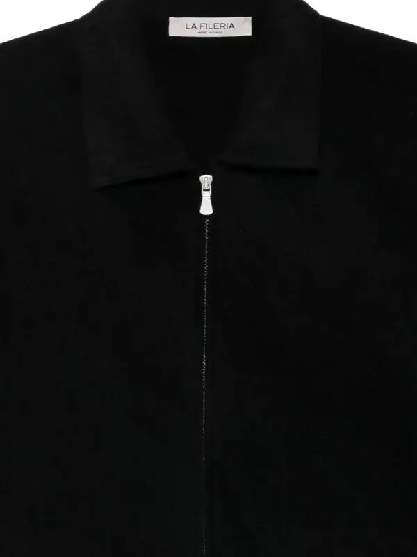 FILERIA Cashmere Collar Cardigan - Black