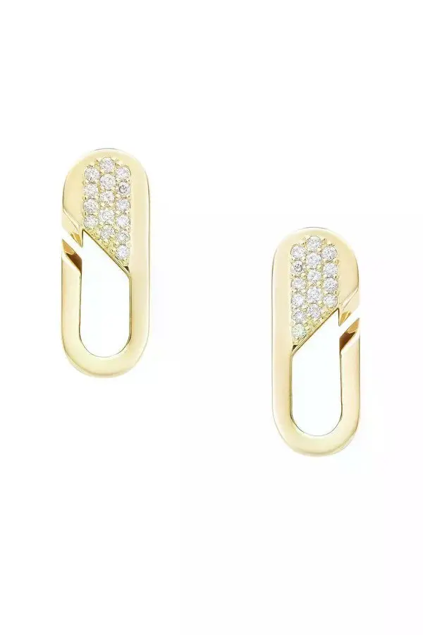 BIZZOTTO GIOIELLI 18k Yellow Link Diamond Earrings - Gold