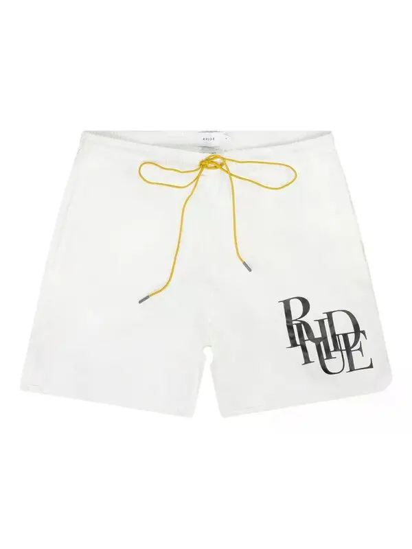 Rhude Logo Swim Shorts - White