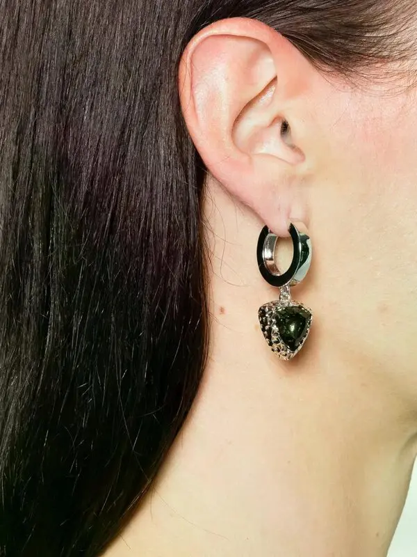 DARKAI Trillion Tourmaline Drop Hoop Earrings