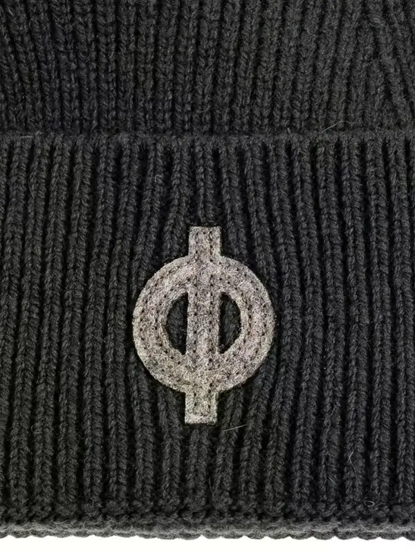 SAMSOE SAMSOE Logo-patch Ribbed Beanie