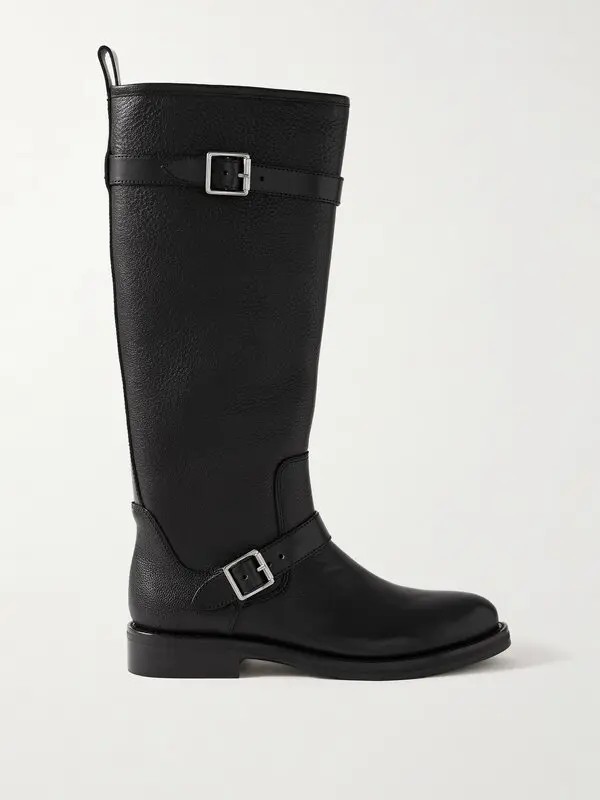 Simkhai Noah Buckled Full-grain Leather Knee Boots