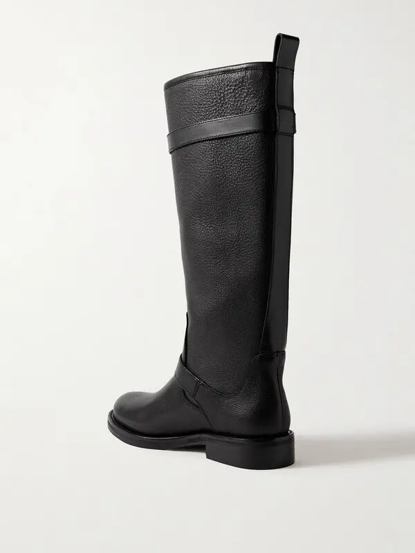 Simkhai Noah Buckled Full-grain Leather Knee Boots