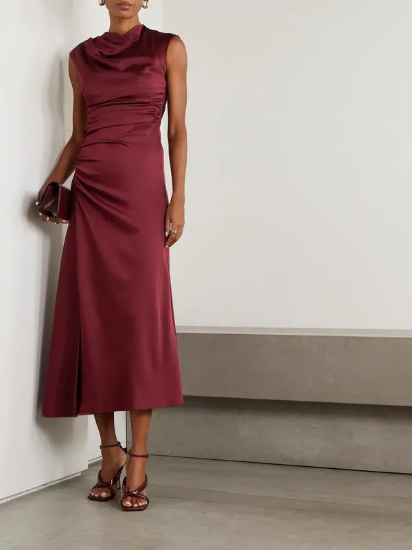 simkhai burgundy dress Simkhai Burgundy Mini Dress With Cut Out and Gold Detailing Size US 2 –  Sellier