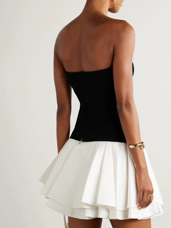 Simkhai Isabelle Ponte And Taffeta Midi Dress - White