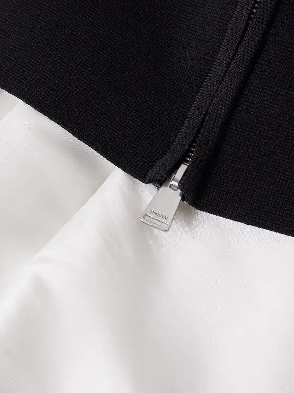 Simkhai Isabelle Ponte And Taffeta Midi Dress - White