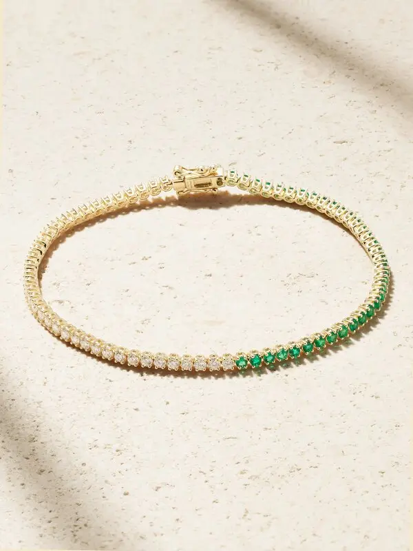 ANITA KO Hepburn Diamond And Emerald Bracelet - Gold
