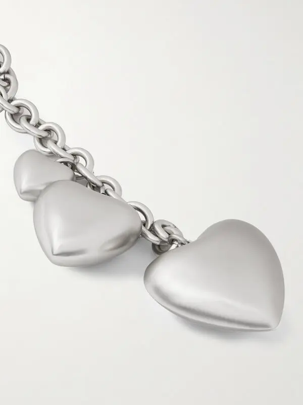 ROXANNE ASSOULIN The Puffy Heart -tone Bag Charm - Silver