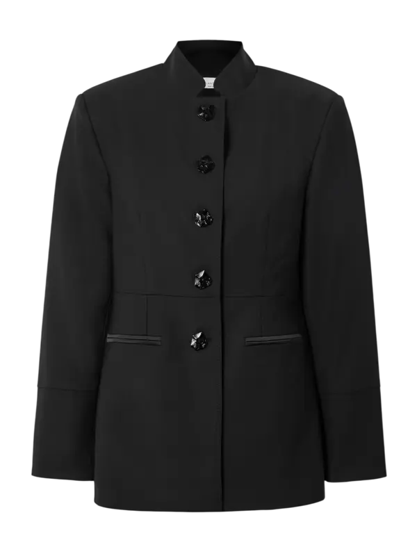 VIOLANTE NESSI Lille Satin-trimmed Wool-blend Blazer