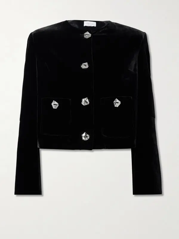 VIOLANTE NESSI Kelly Velvet Jacket - Black