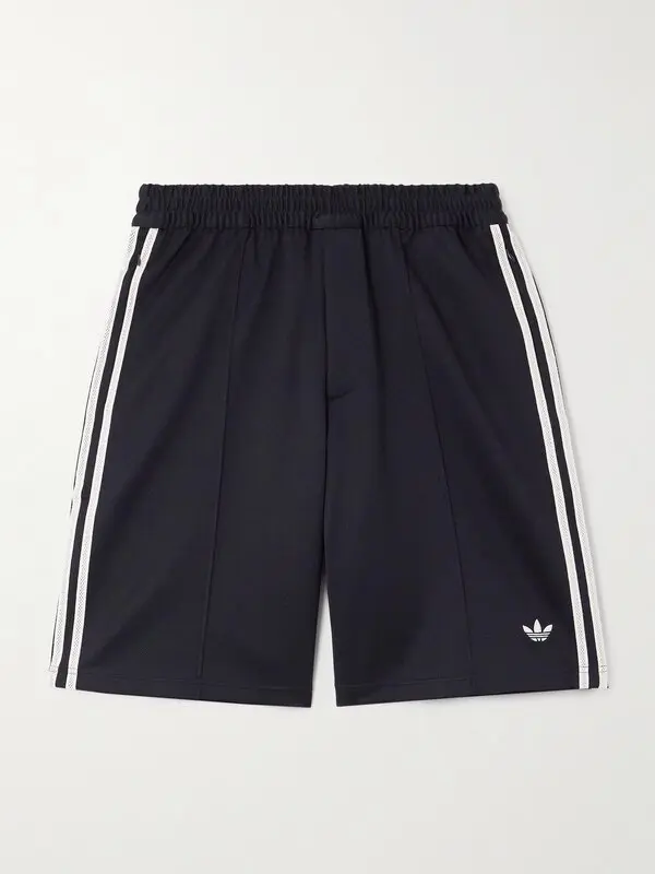 Adidas Originals By Alexander Wang Wales Bonner Striped Twill Shorts - Blue