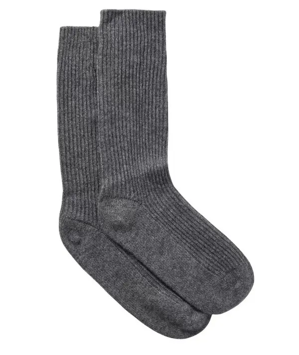 LISA YANG Zera Ribbed Cashmere Socks - Gray