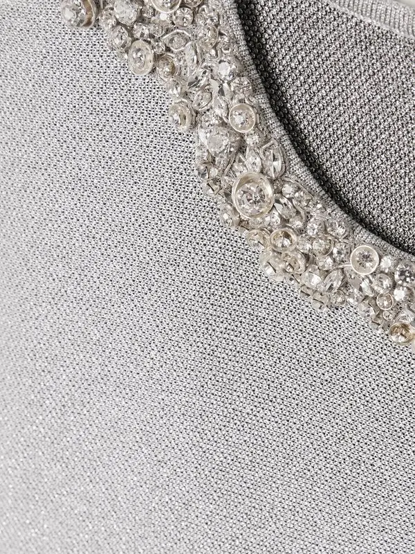 knee length dresses for ladies McQueen // Knit Metallic Dress – VSP Consignment