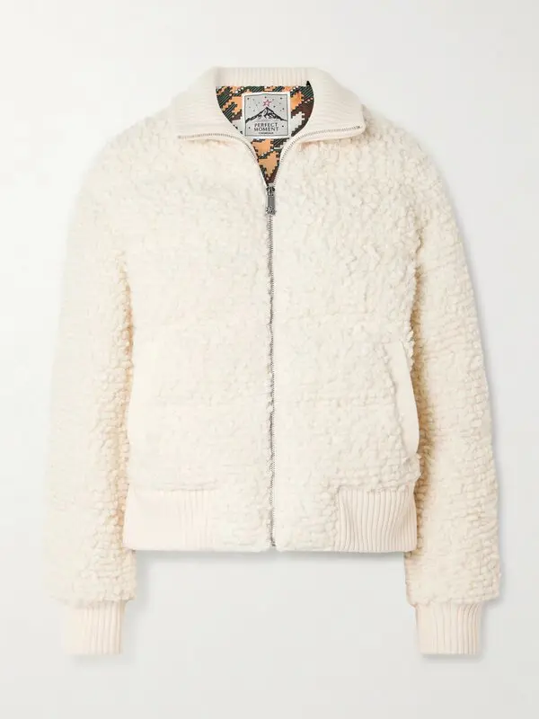 Perfect Moment Padded Wool-bouclé Down Ski Jacket