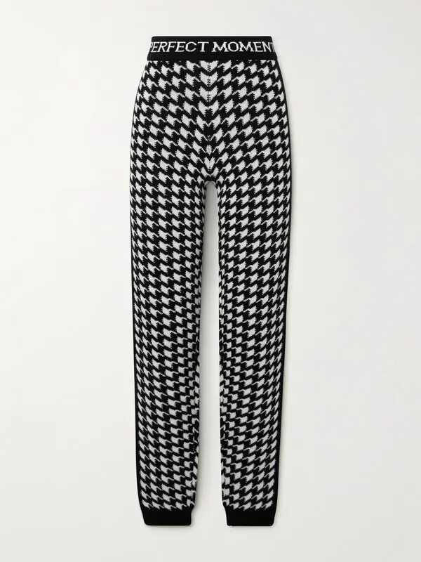Perfect Moment Houndstooth Merino Wool Leggings - Black
