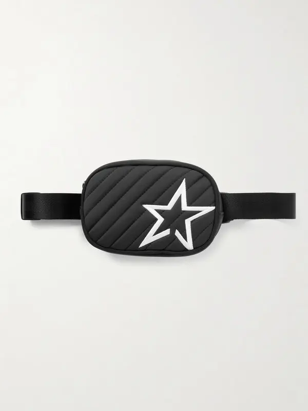 Perfect Moment Star Embroidered Quilted Belt Bag - Black