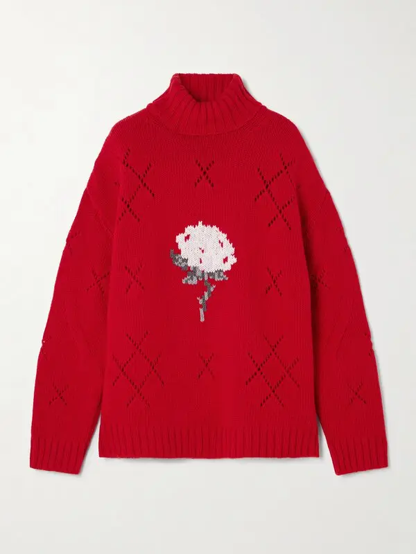 Bernadette Sharon Oversized Pointelle-knit Wool-blend Sweater