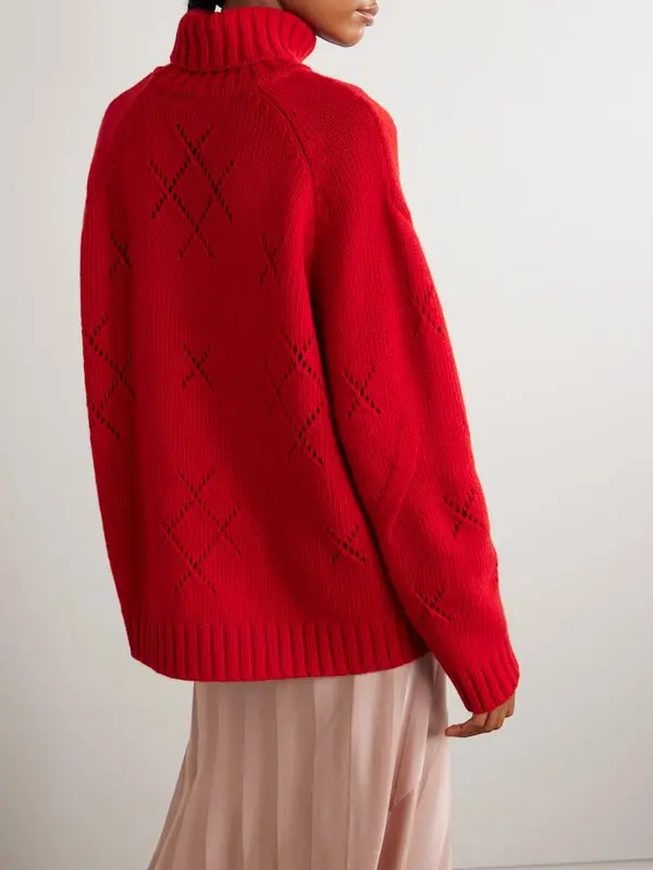 Bernadette Sharon Oversized Pointelle-knit Wool-blend Sweater