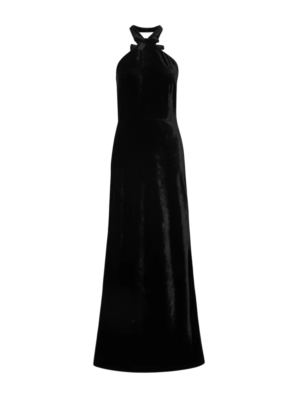 Bernadette Jolene Halterneck Velvet Maxi Dress