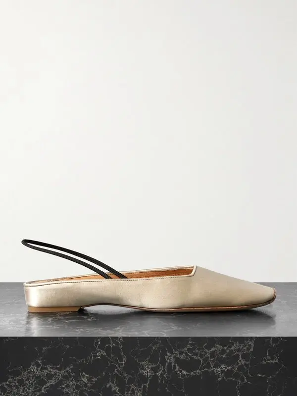 Calvin Klein Kate Satin Slingback Flats - Neutrals