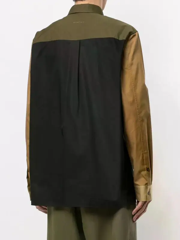 PORTS V Colour-block Logo Patch Shirt