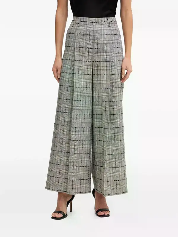 TWINSET Check Wide-leg Trousers
