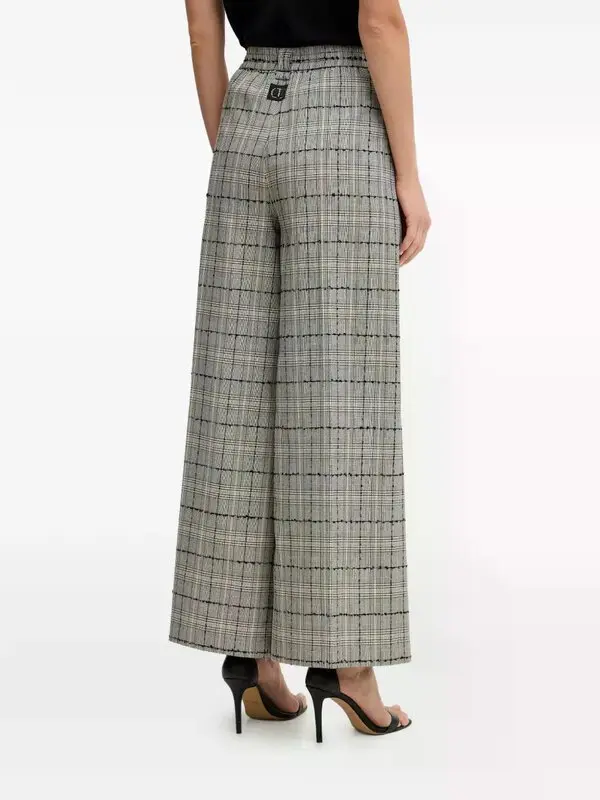 TWINSET Check Wide-leg Trousers