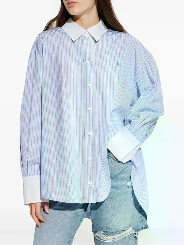 Attico Striped Logo-embroidered Shirt