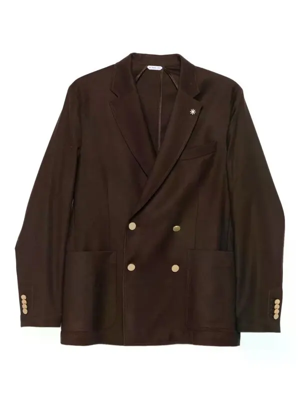 MANUEL RITZ Double-breasted Button Jacket - Brown