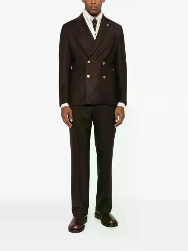 MANUEL RITZ Double-breasted Button Jacket - Brown