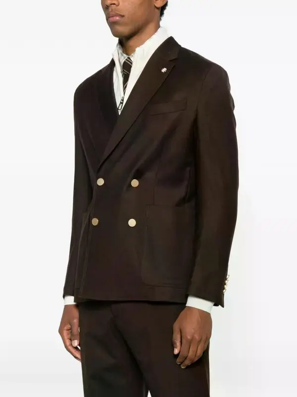 MANUEL RITZ Double-breasted Button Jacket - Brown