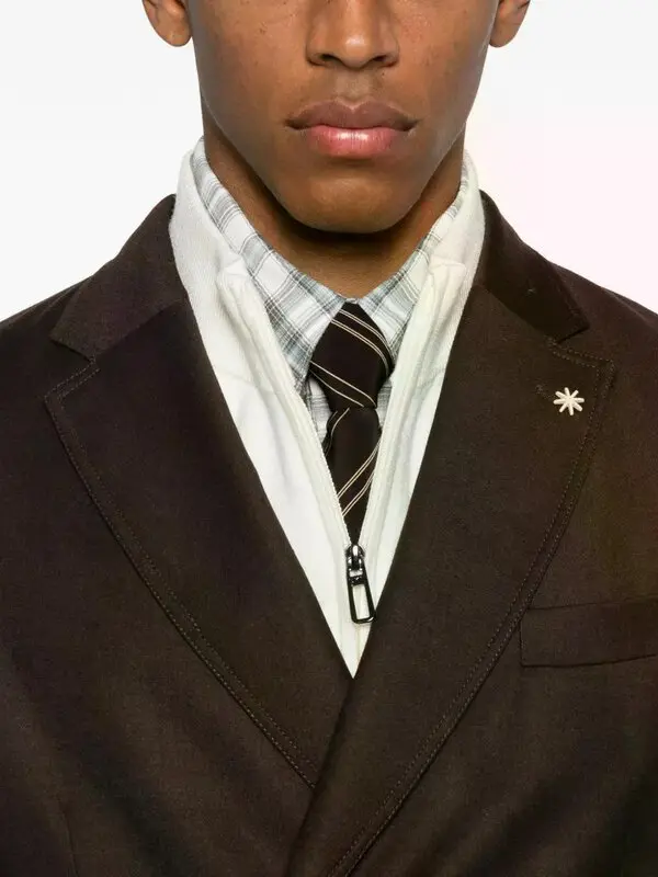 MANUEL RITZ Double-breasted Button Jacket - Brown