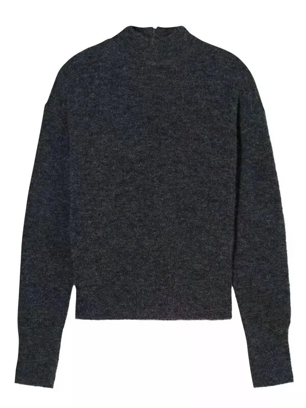 Closed Mock Neck Long-sleeve Sweater