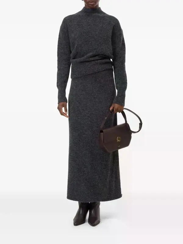 Closed Mock Neck Long-sleeve Sweater