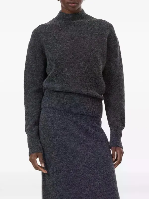 Closed Mock Neck Long-sleeve Sweater