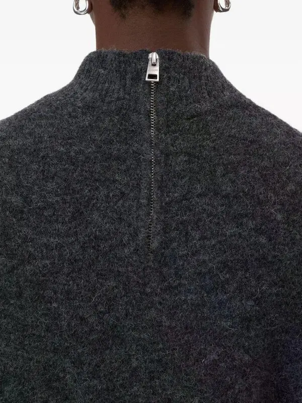 Closed Mock Neck Long-sleeve Sweater