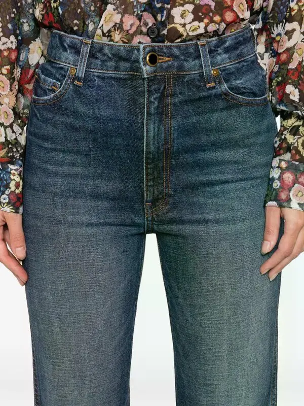 Khaite Danielle Stretch Jeans In Deep Indigo
