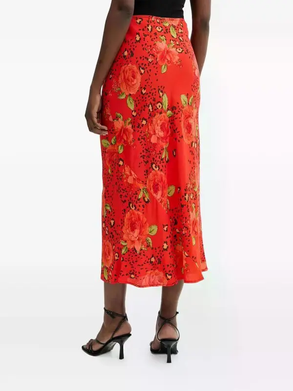 NEVER FULLY DRESSED Floral-print Midi Skirt