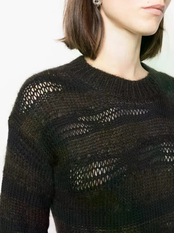 Acne Studios Striped Open-knit Midi Dress