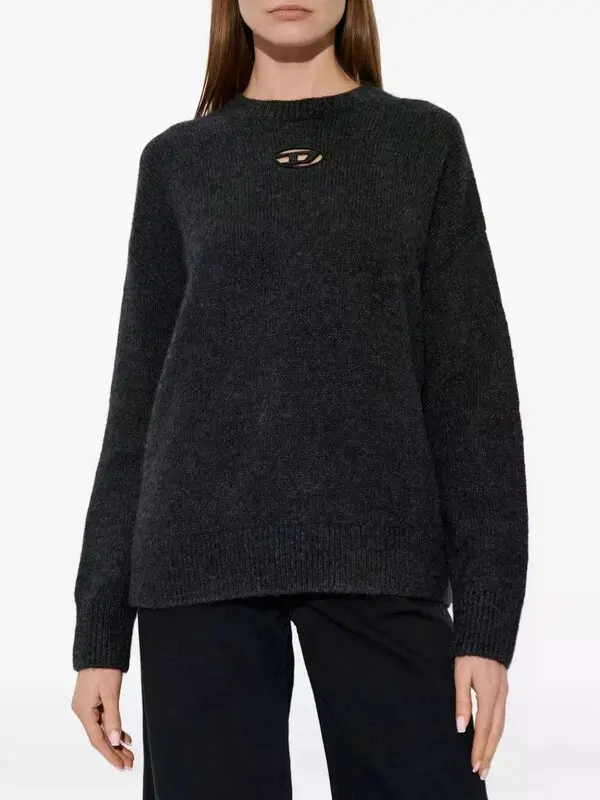 DIESEL® M-areeta Logo Cut-out Sweater - Grey