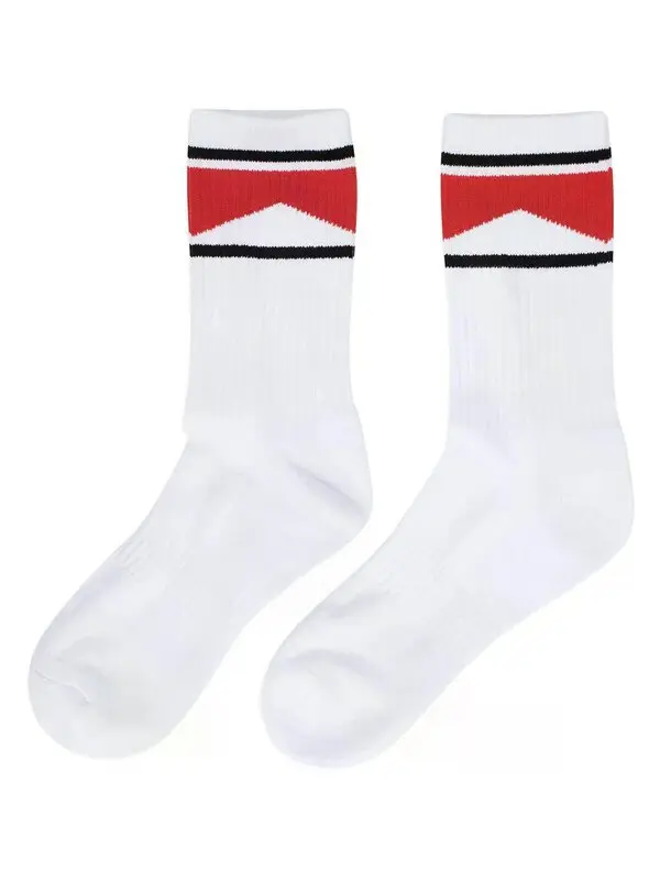 Rhude Chevron-design Socks - White